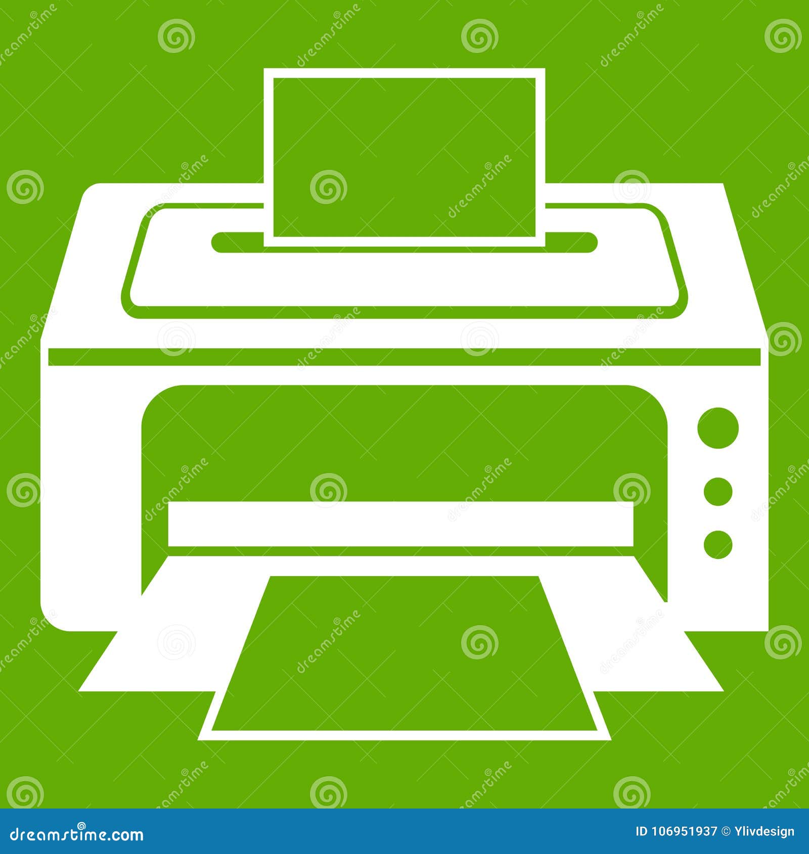 Printer icon green stock vector. Illustration of office - 106951937