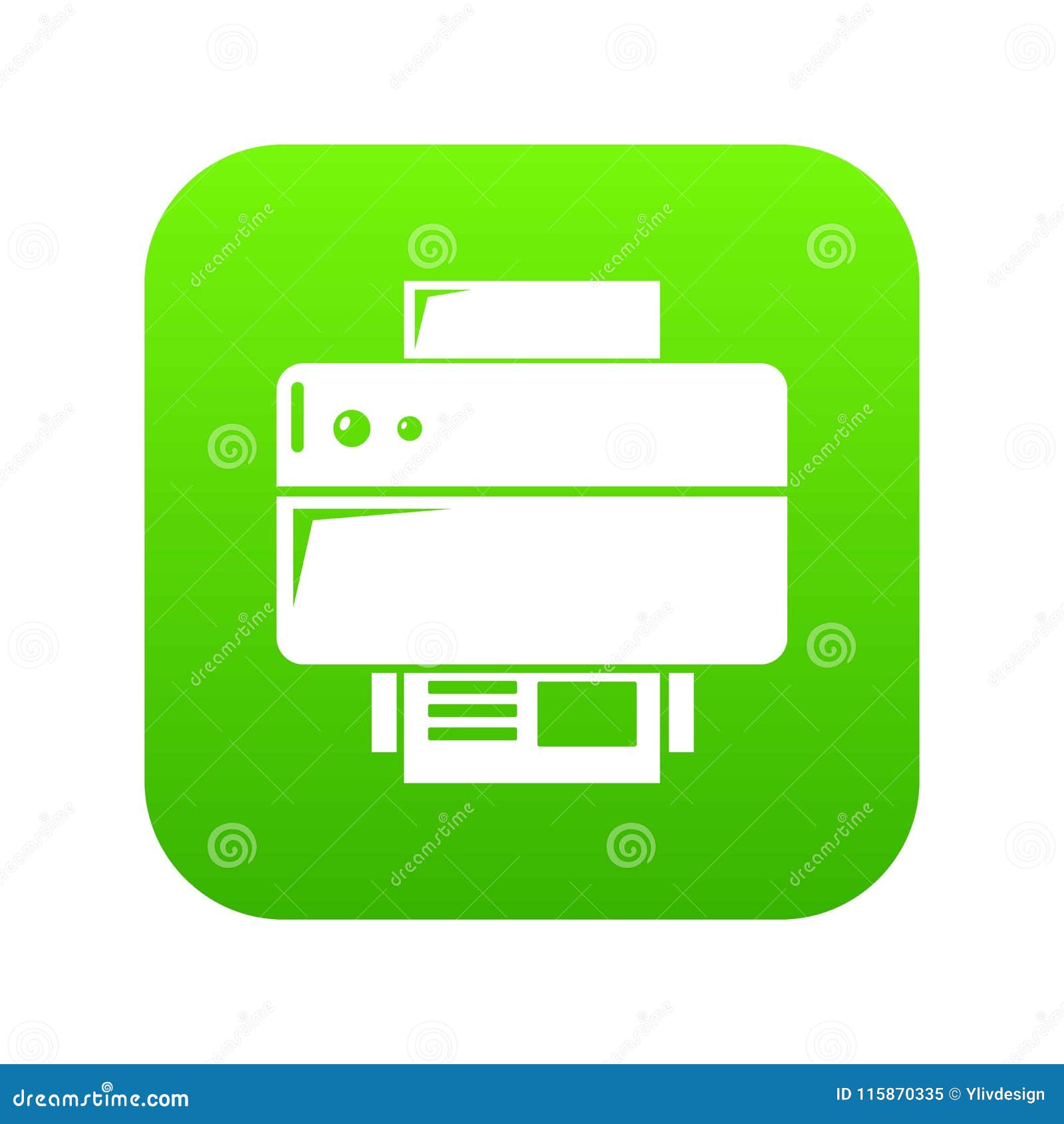 Printer icon green vector stock vector. Illustration of office - 115870335