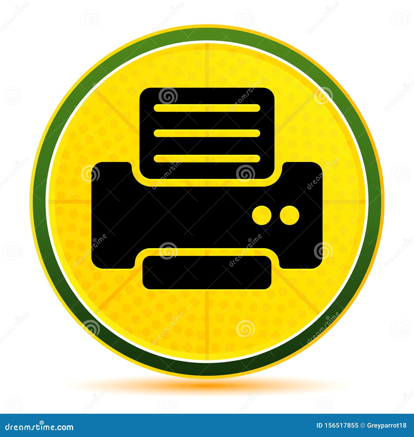 Printer Icon Lemon Lime Yellow Round Button Illustration Stock ...