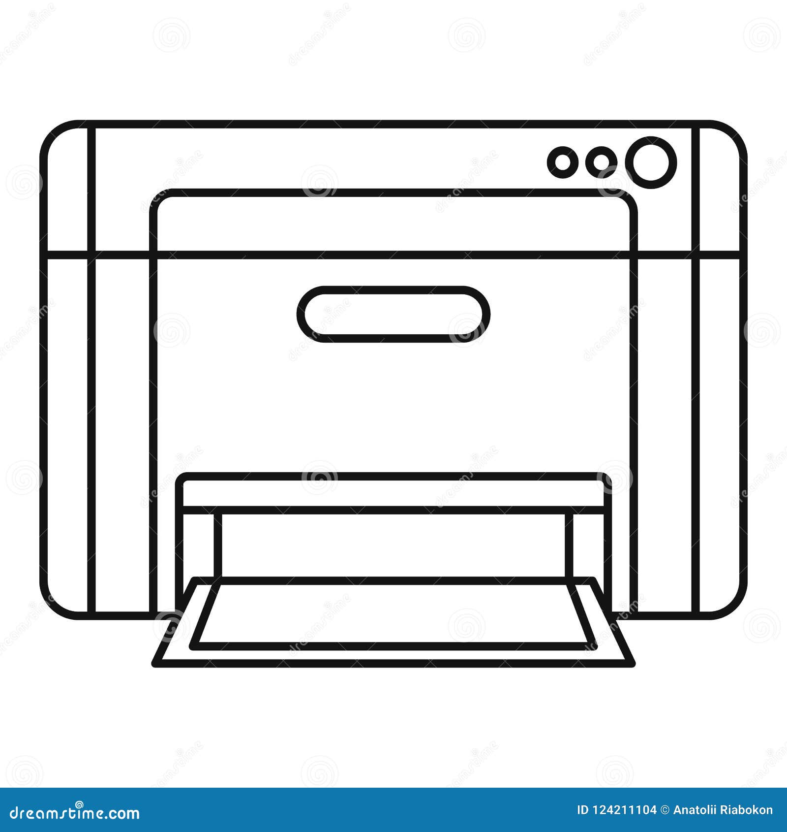 Printer Icon, Outline Style Stock Illustration - Illustration of multi ...