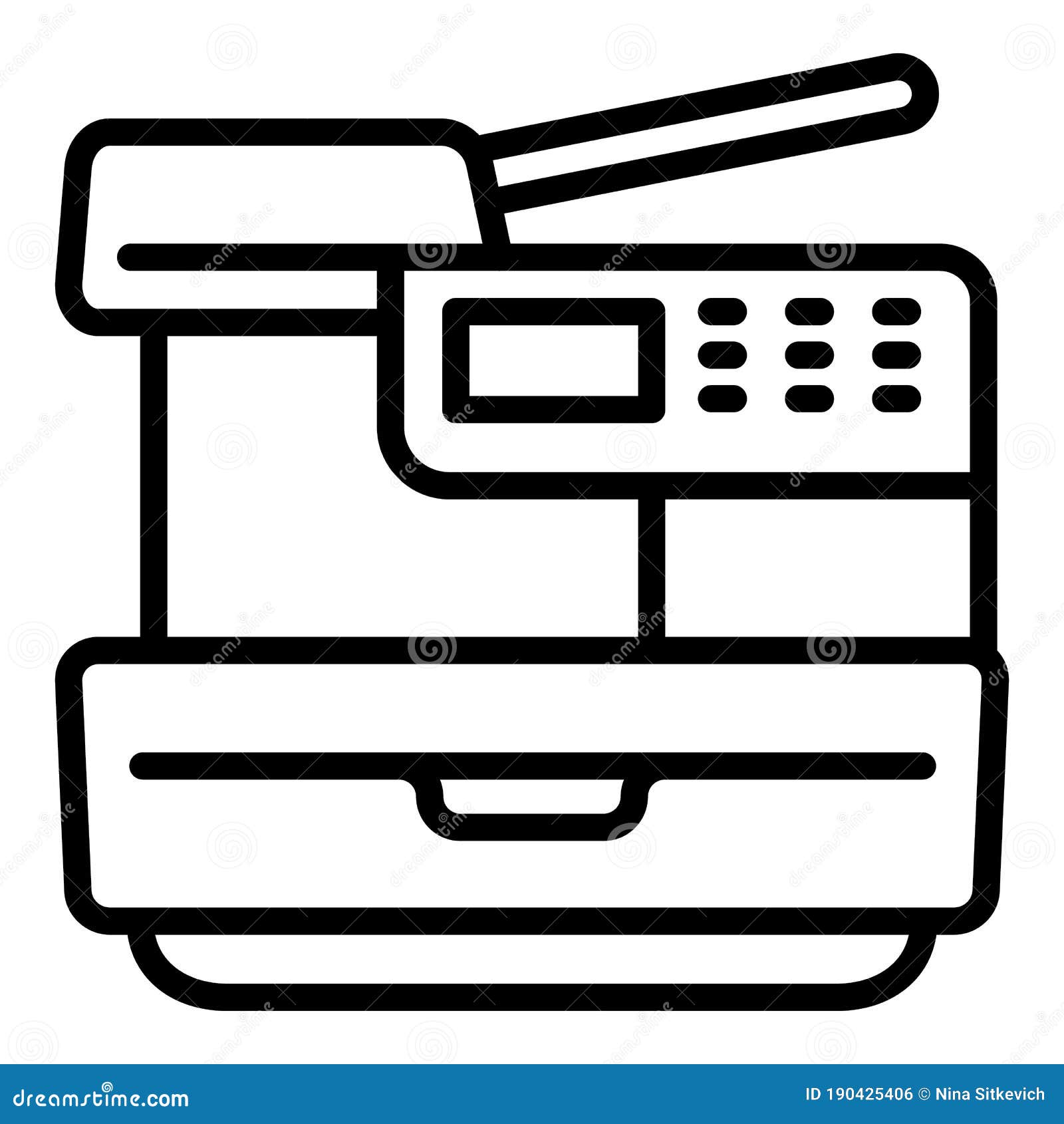 Printer Icon, Outline Style Stock Vector - Illustration of laptop ...