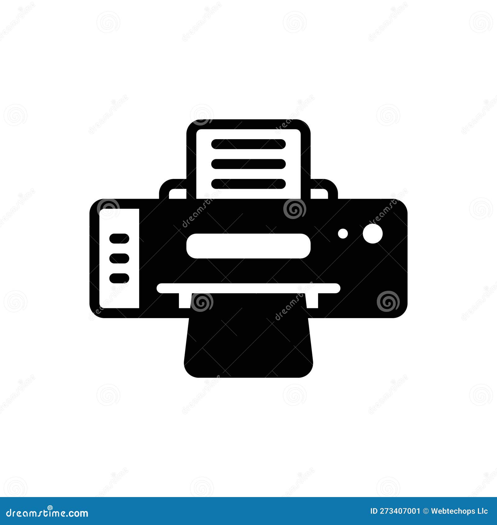 Black Solid Icon for Printer, Paper and Machine Stock Vector ...