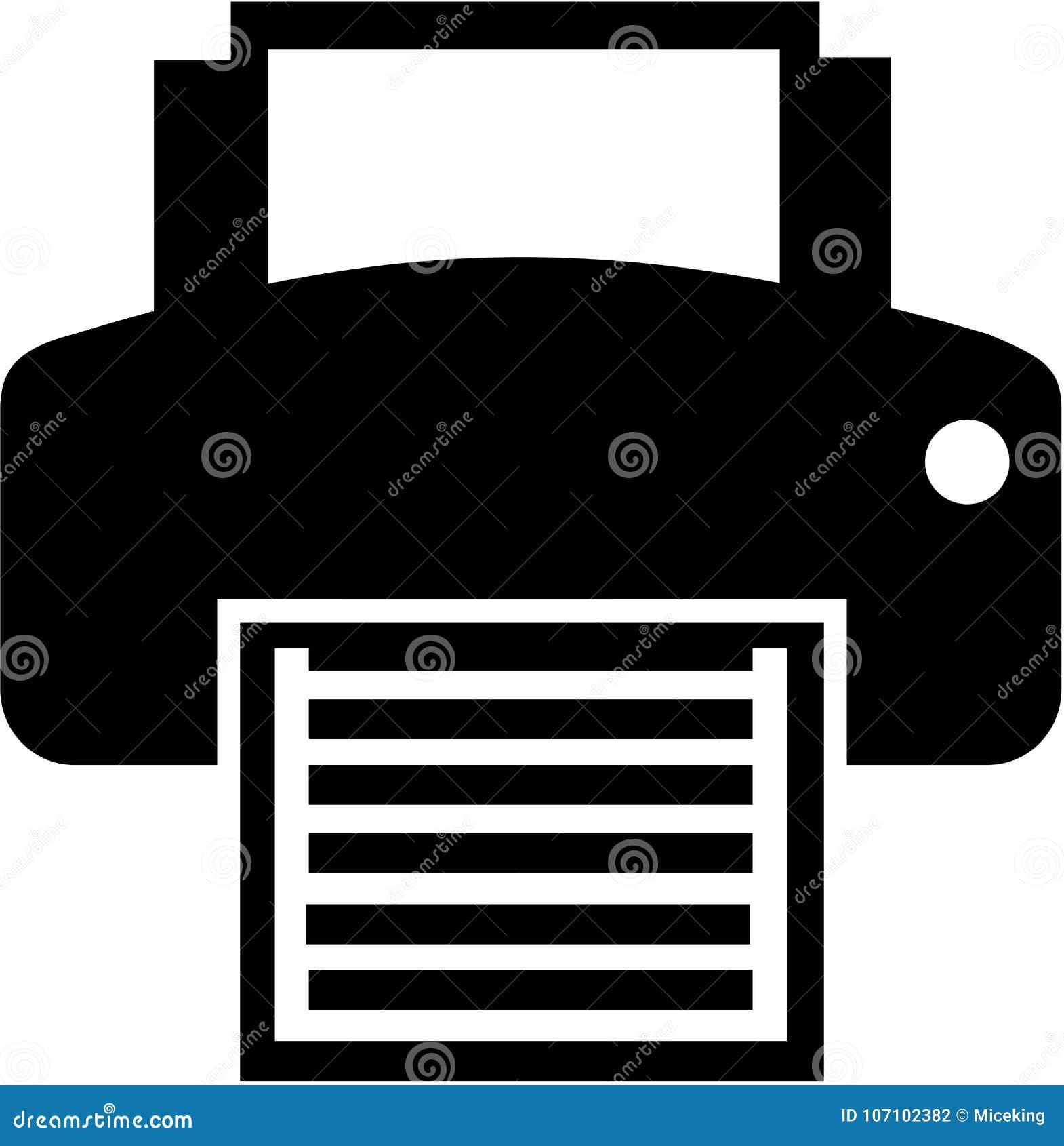 Printer icon with paper stock vector. Illustration of symbol - 107102382