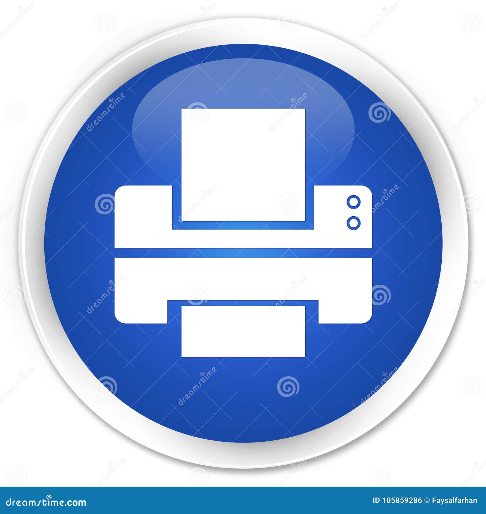 Printer Icon Premium Blue Round Button Stock Illustration ...
