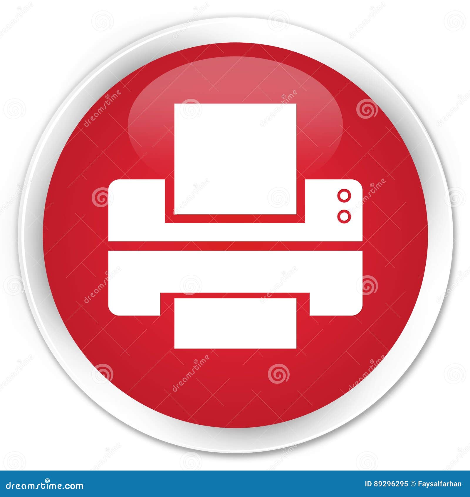 Printer Icon Premium Red Round Button Stock Illustration - Illustration ...