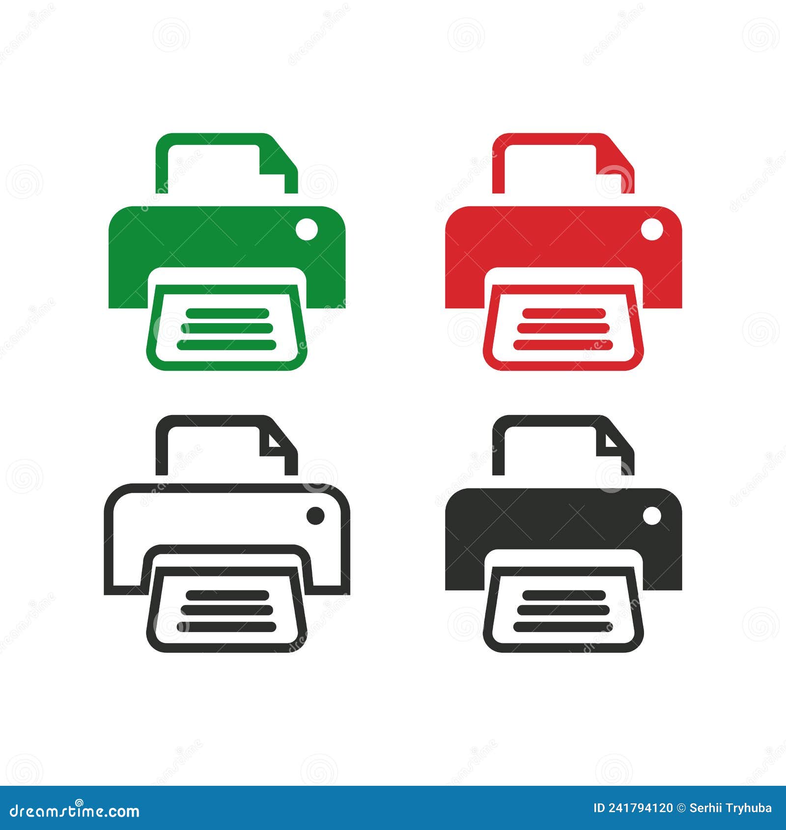 Printer Icon Print Symbol Print Paper or Document Sign Stock Vector ...