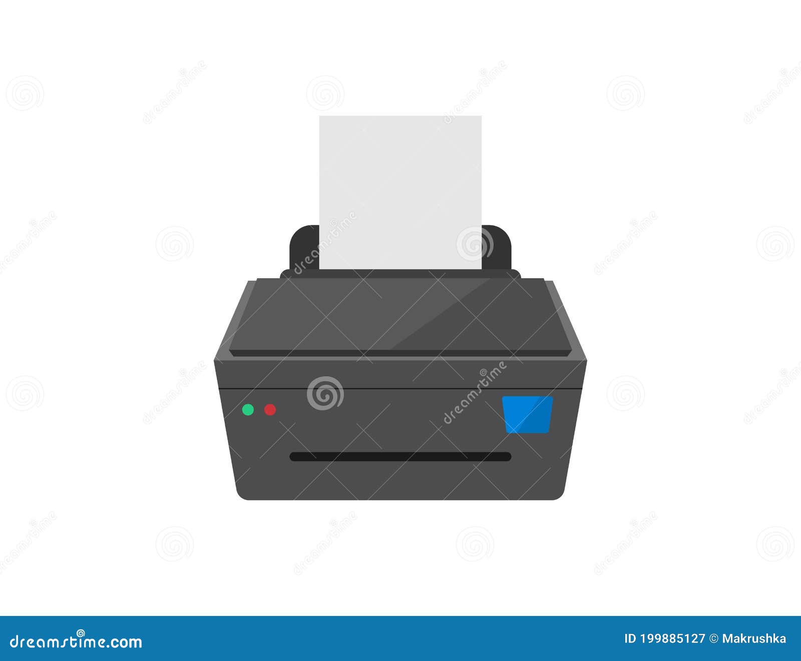 Printer Icon. Printout Machine with Paper Document. Laser Scanner and ...