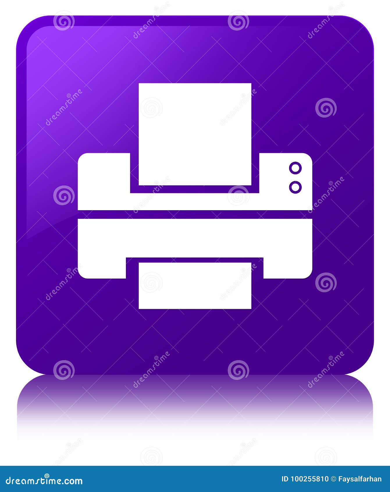 Printer Icon Purple Square Button Stock Illustration - Illustration of ...