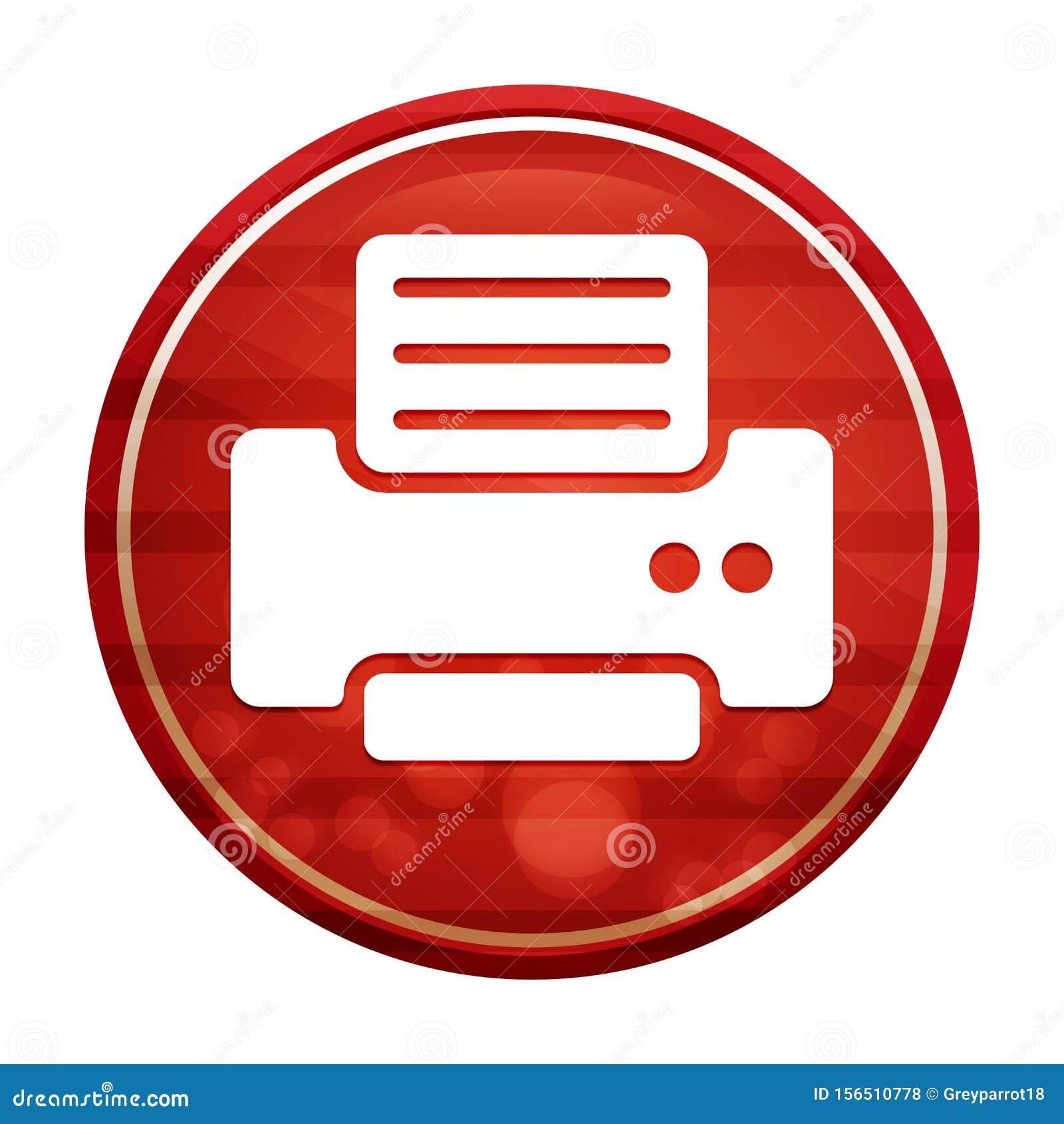 Printer Icon Realistic Diagonal Motion Red Round Button Illustration ...