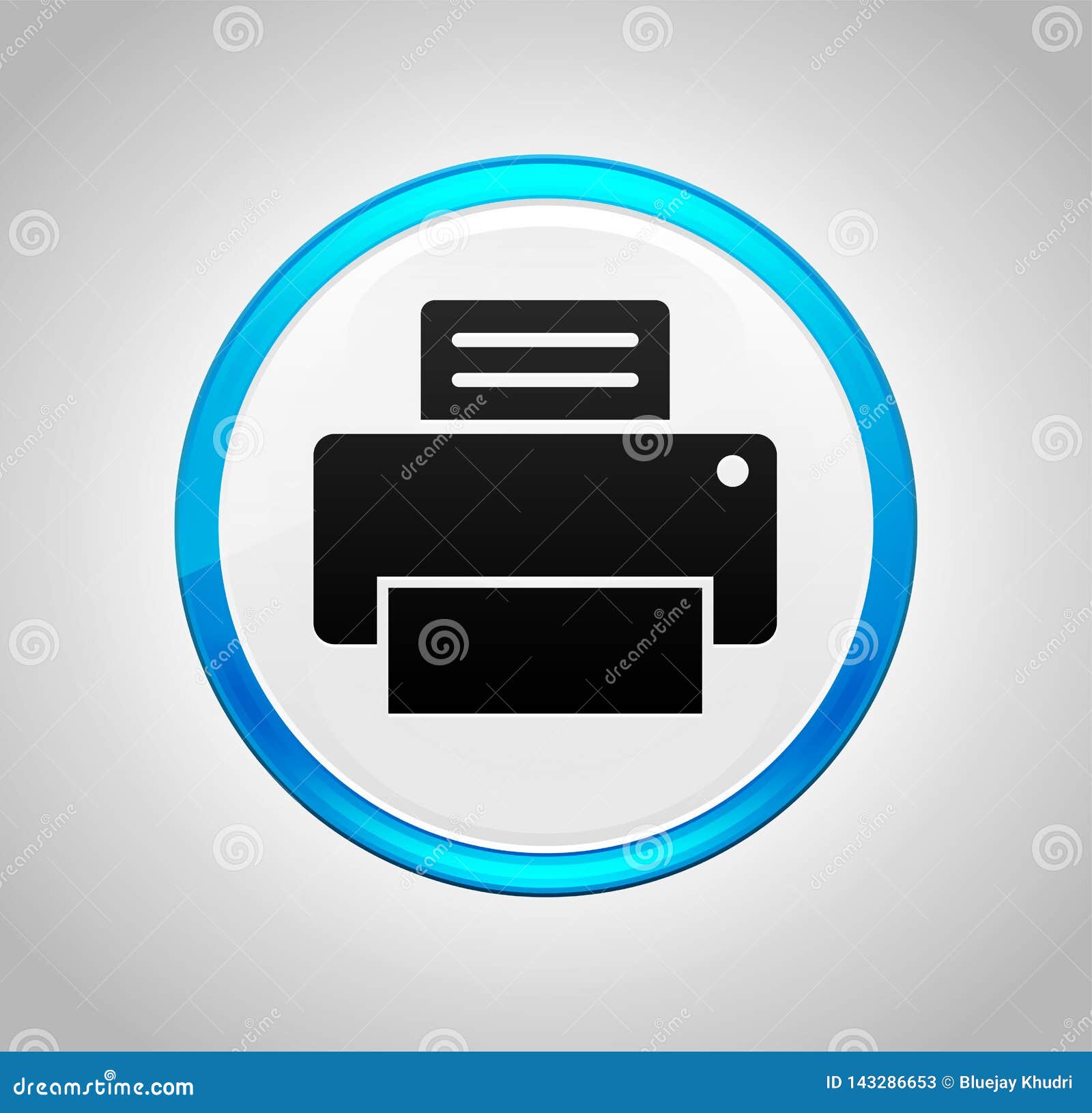 Printer Icon Round Blue Push Button Stock Illustration - Illustration ...