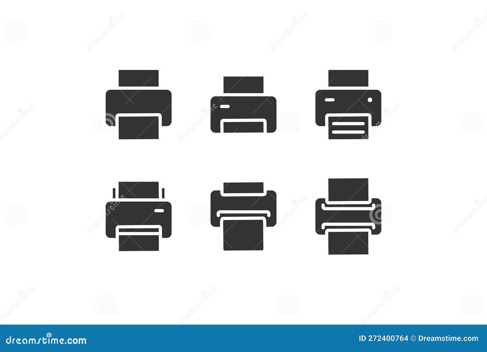 Printer Icon Set. Document Printing Illustration Symbol Stock ...