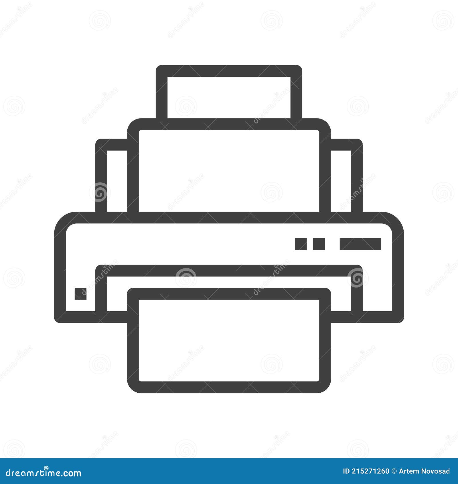Printer Icon. a Simple Line Drawing of Office Equipment. Minimalistic ...