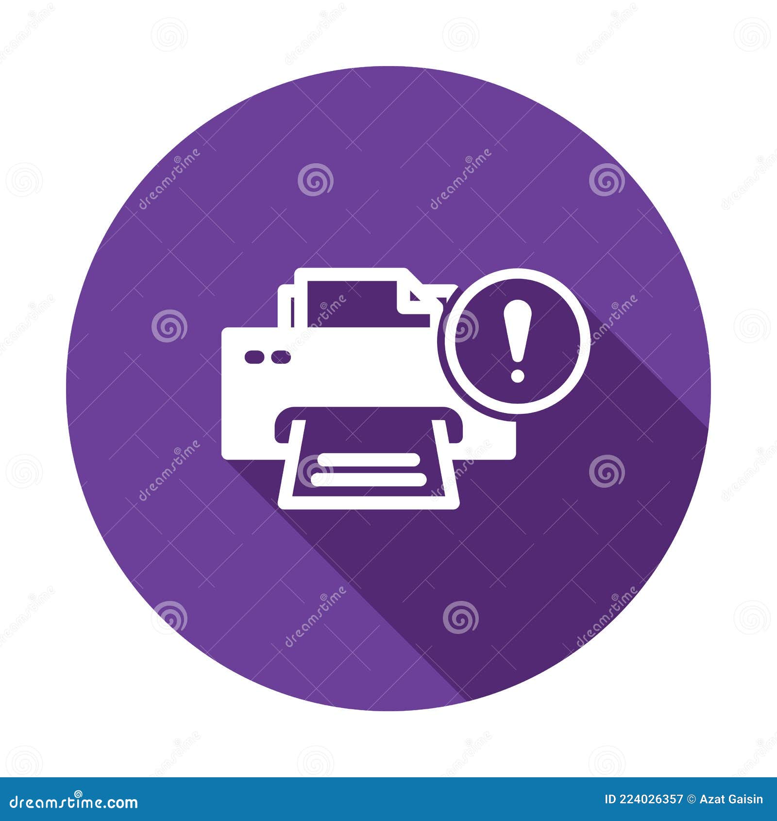 Printer Icon, Technology Icon with Exclamation Mark. Printer Icon and ...