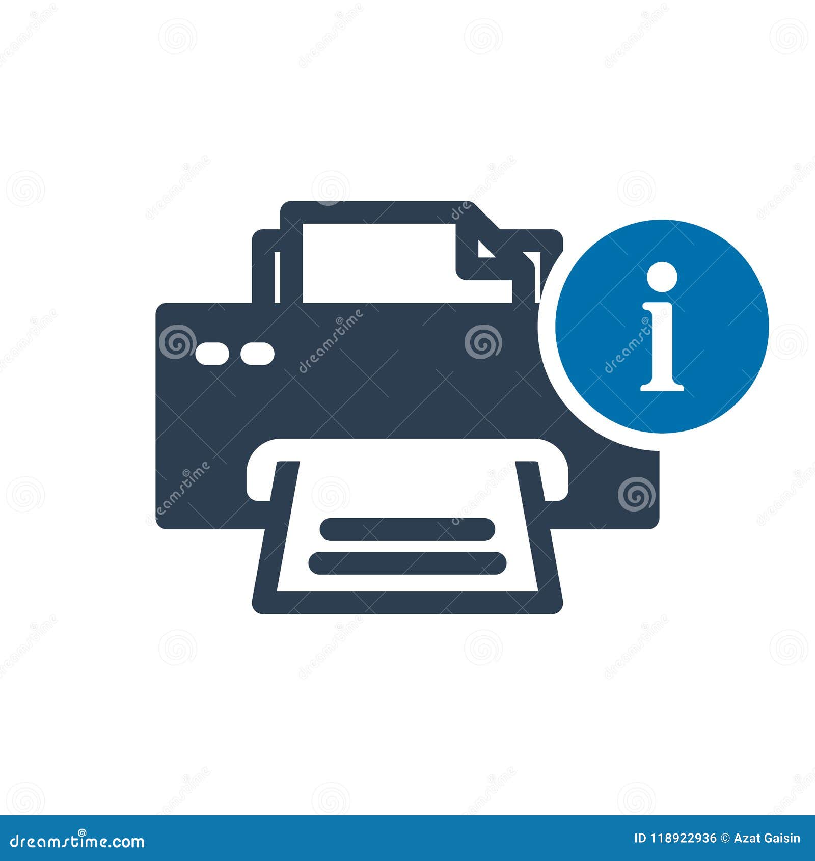 Printer Icon, Technology Icon with Information Sign. Printer Icon and ...