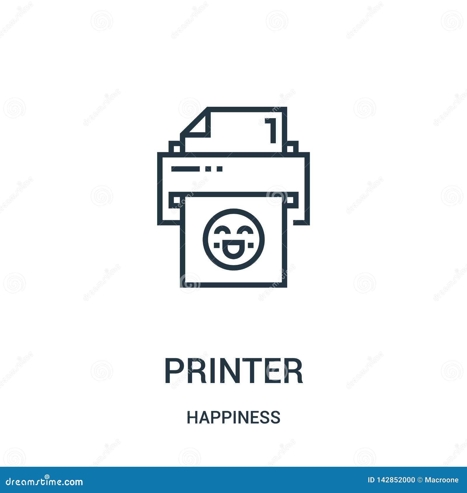 Printer Icon Vector from Happiness Collection. Thin Line Printer ...