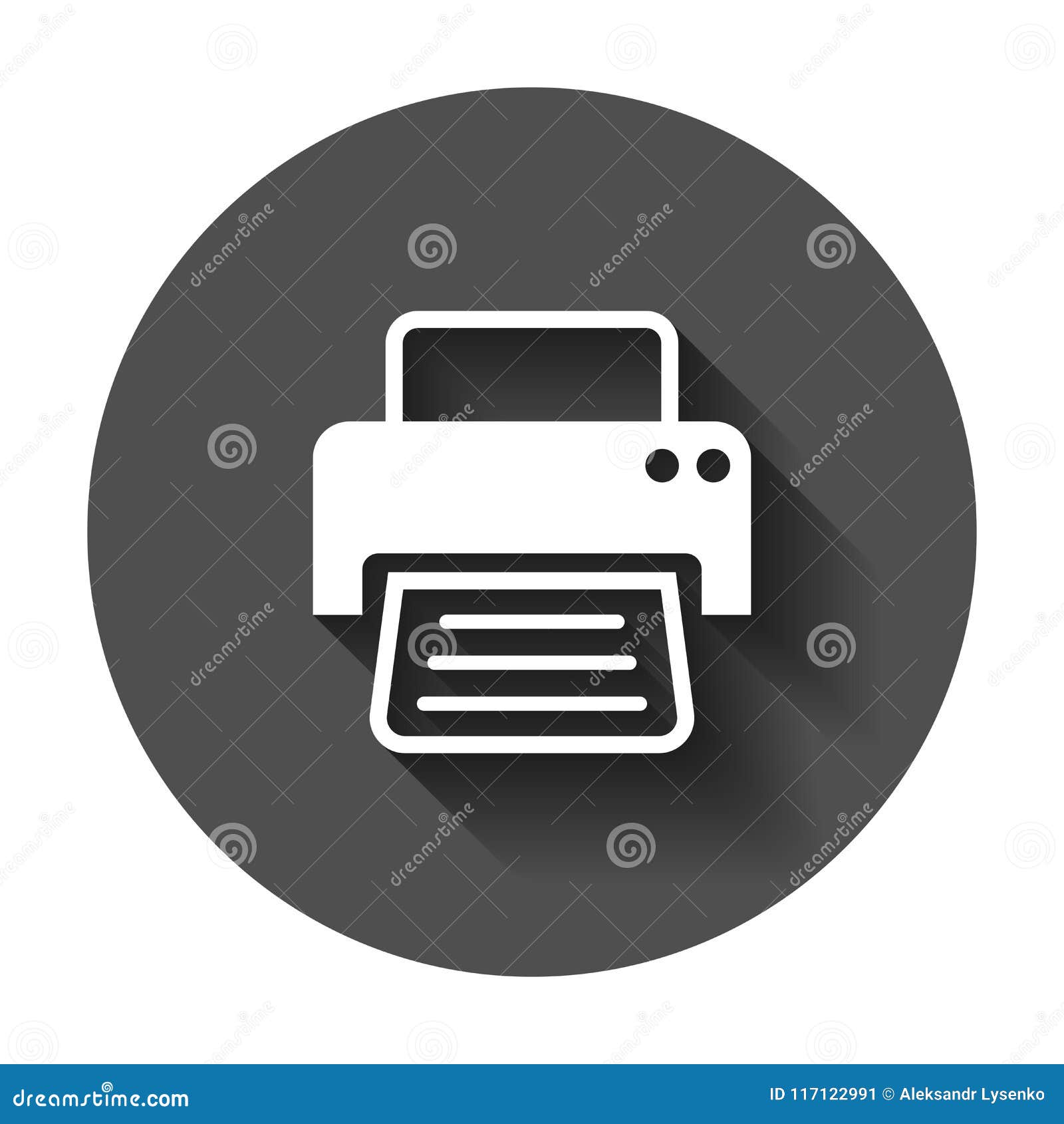 Printer Icon. Vector Illustration with Long Shadow Stock Vector ...
