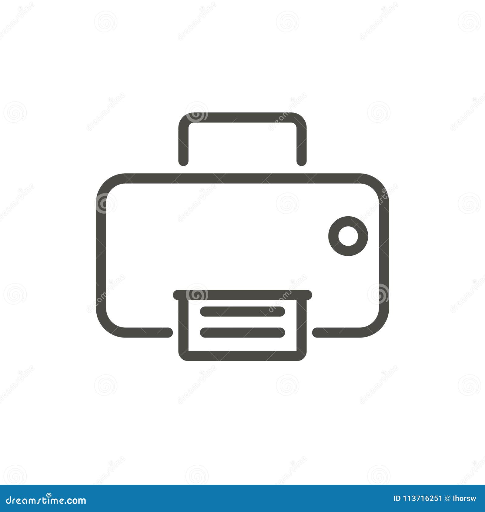 Printer Icon Vector. Line Fax Symbol Stock Vector - Illustration of ...