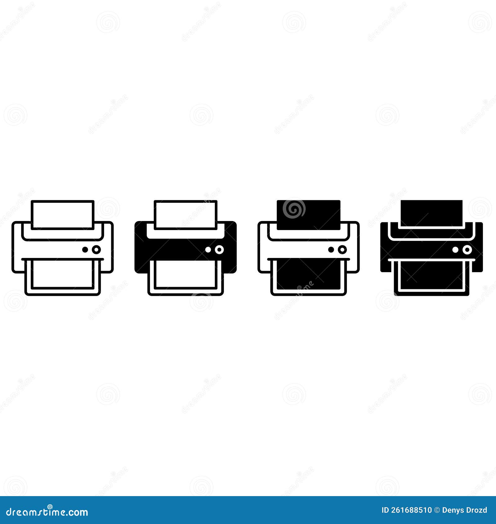 Printer Icon Vector Set. Copy Machine Illustration Sign Collection ...
