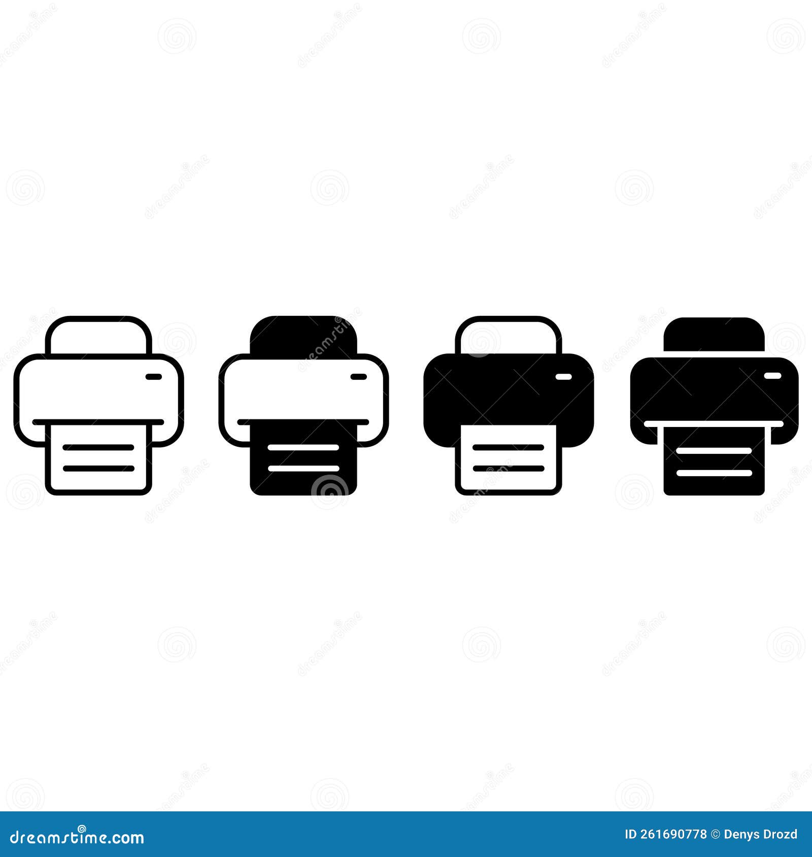 Printer Icon Vector Set. Copy Machine Illustration Sign Collection ...