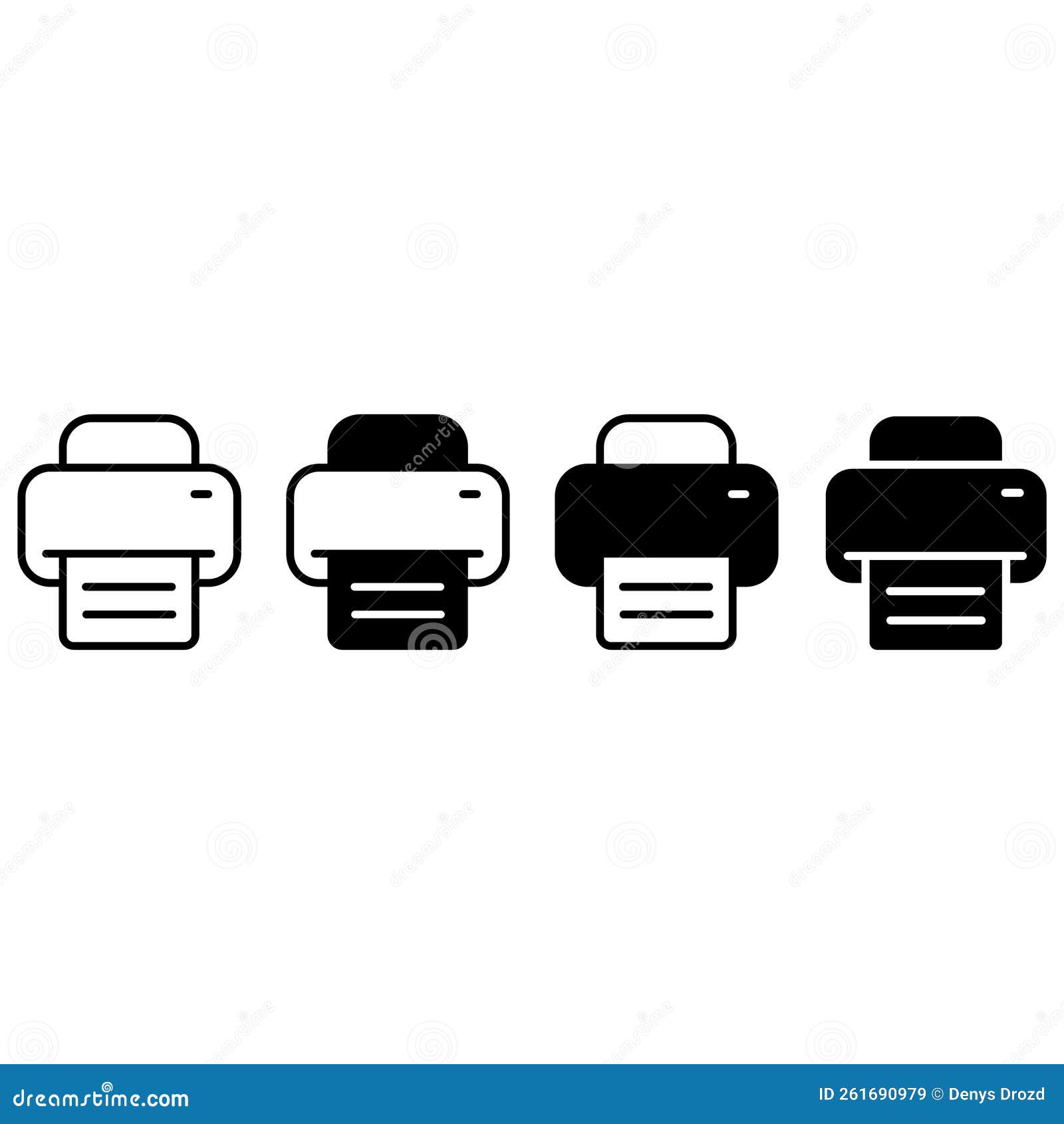Printer Icon Vector Set. Copy Machine Illustration Sign Collection ...
