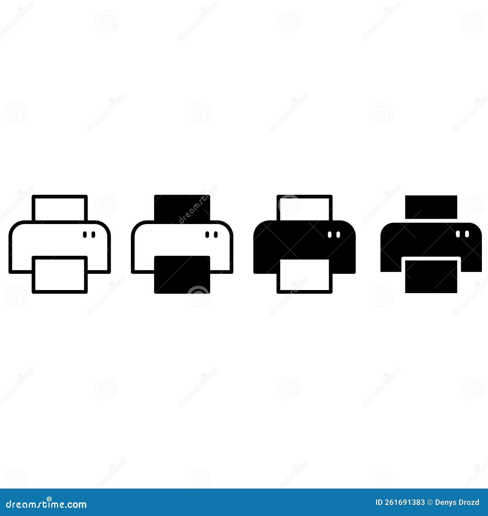Printer Icon Vector Set. Copy Machine Illustration Sign Collection ...