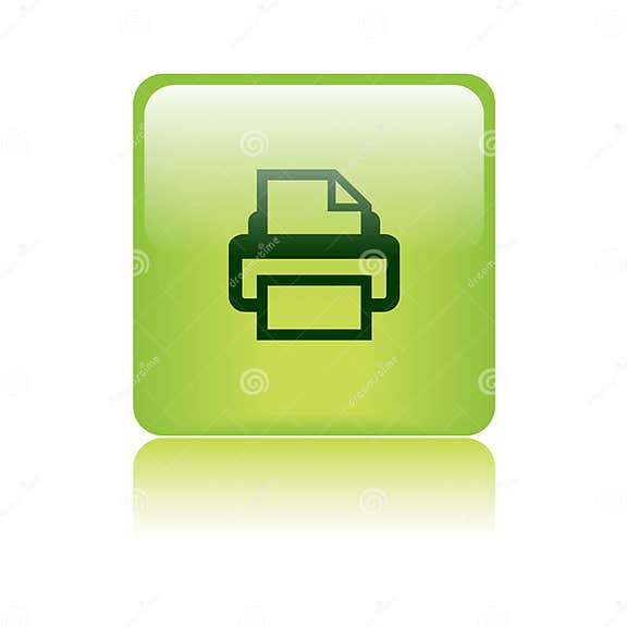 Printer Icon Web Button Green Stock Illustration - Illustration of ...
