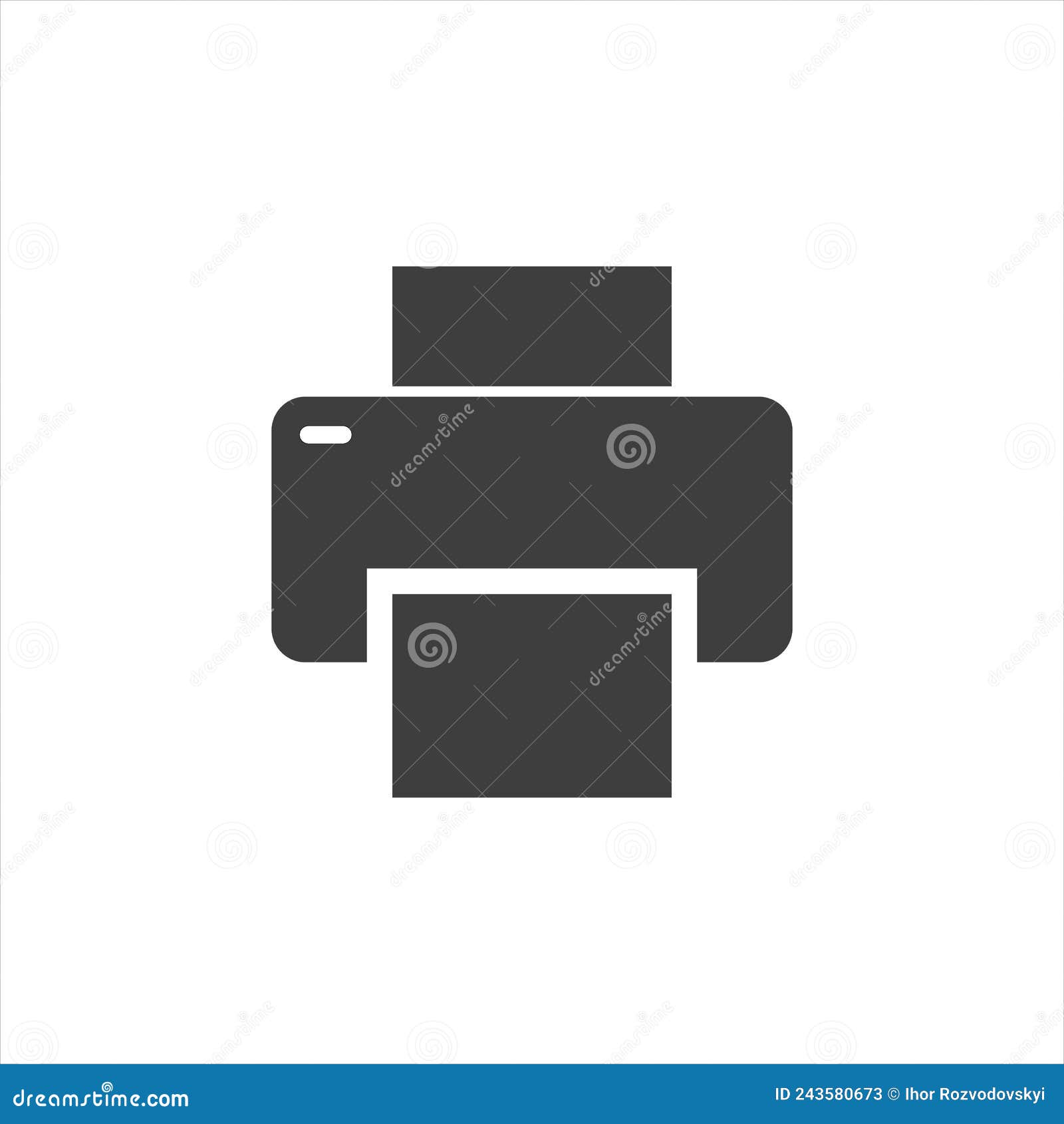 Printer Icon on a White Background. Flat Style Image Stock Vector ...