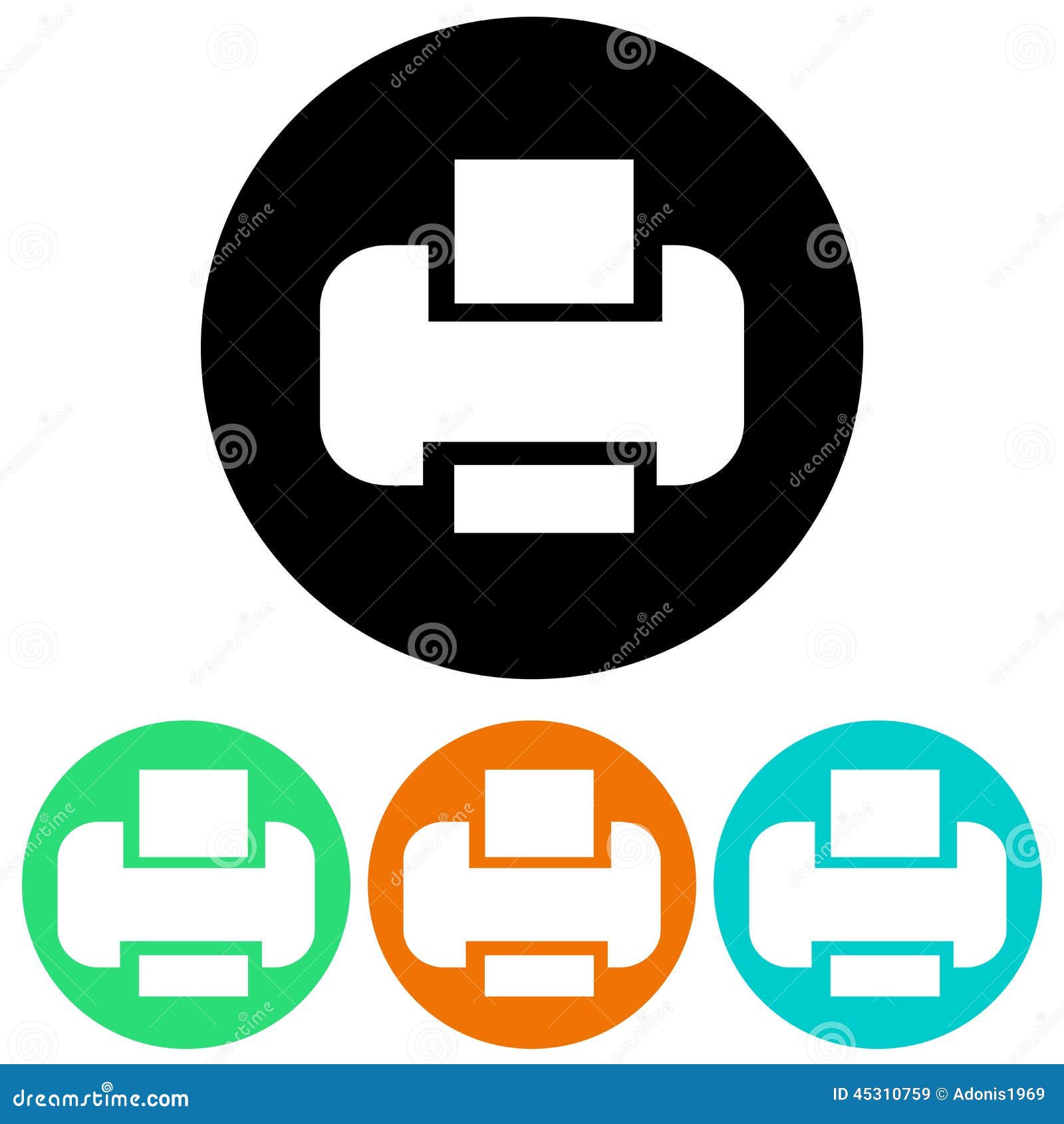 Printer icons stock vector. Illustration of computer - 45310759