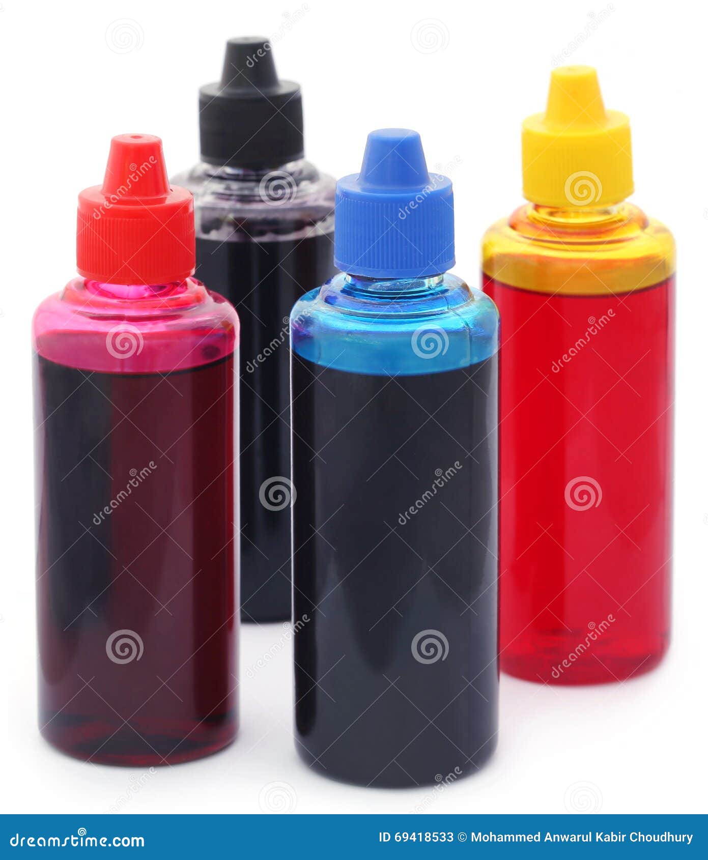 Printer ink bottles stock image. Image of blue, bottle - 69418533