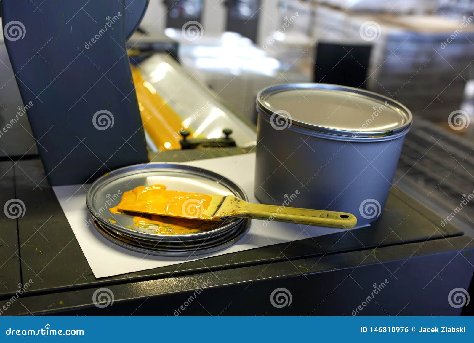 Printer Ink. the Canister Puts Paint from the Can Onto the Printing ...