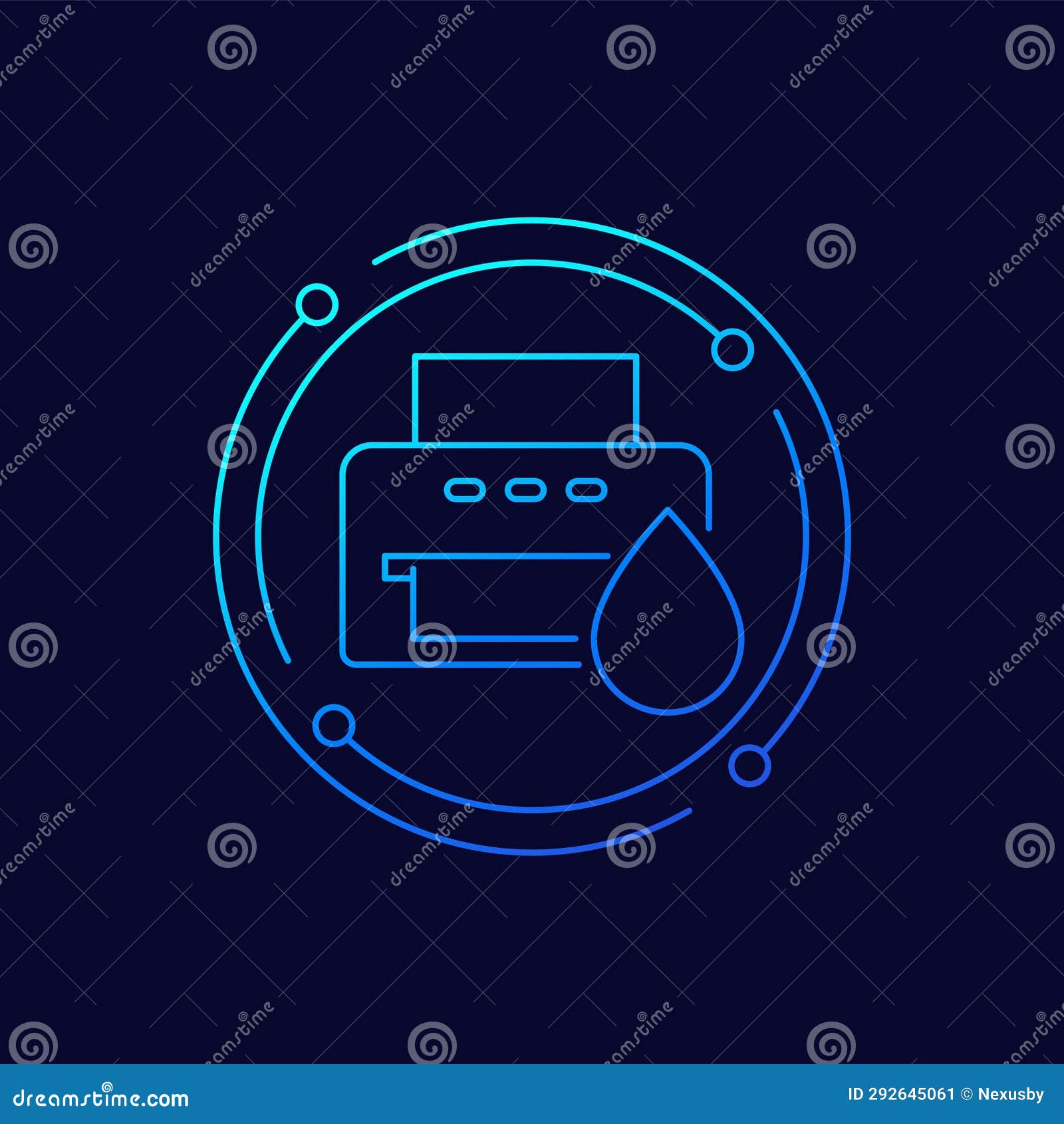 Printer Ink Icon, Linear Design Stock Illustration - Illustration of ...
