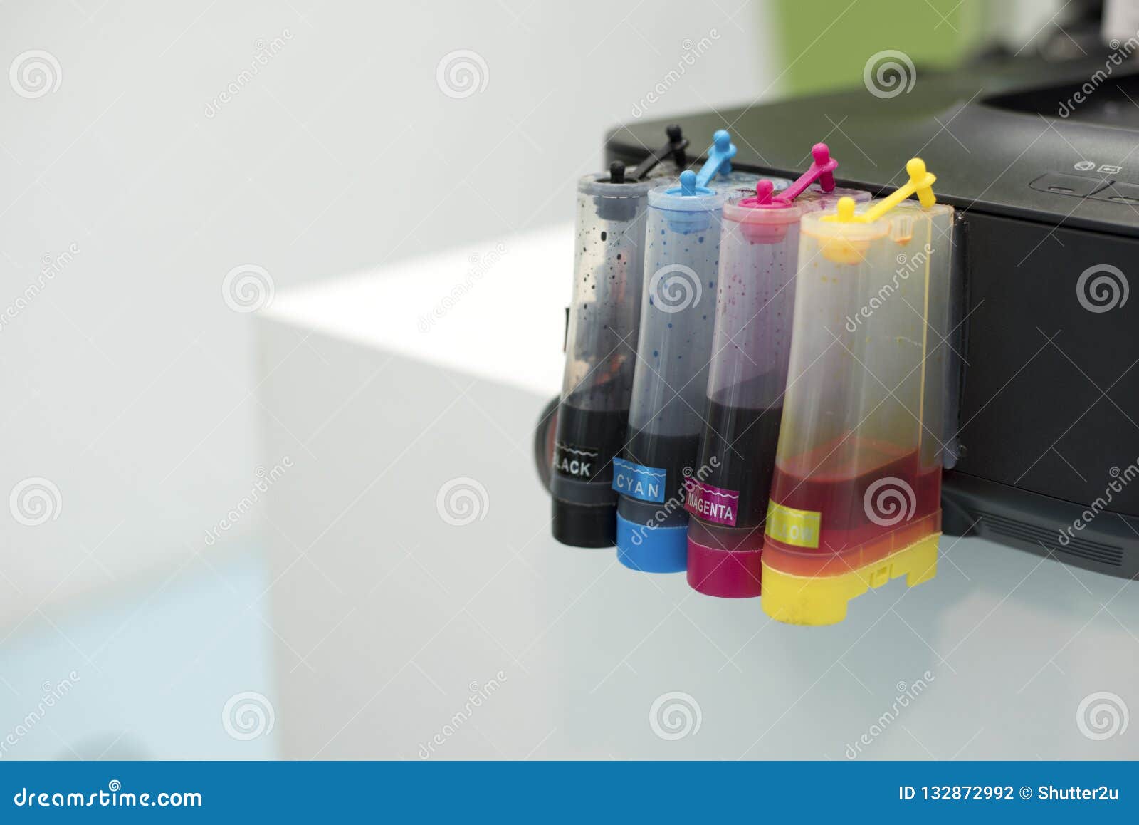 Printer Ink Jet Tank. Computer and Color Concept. Technology ...