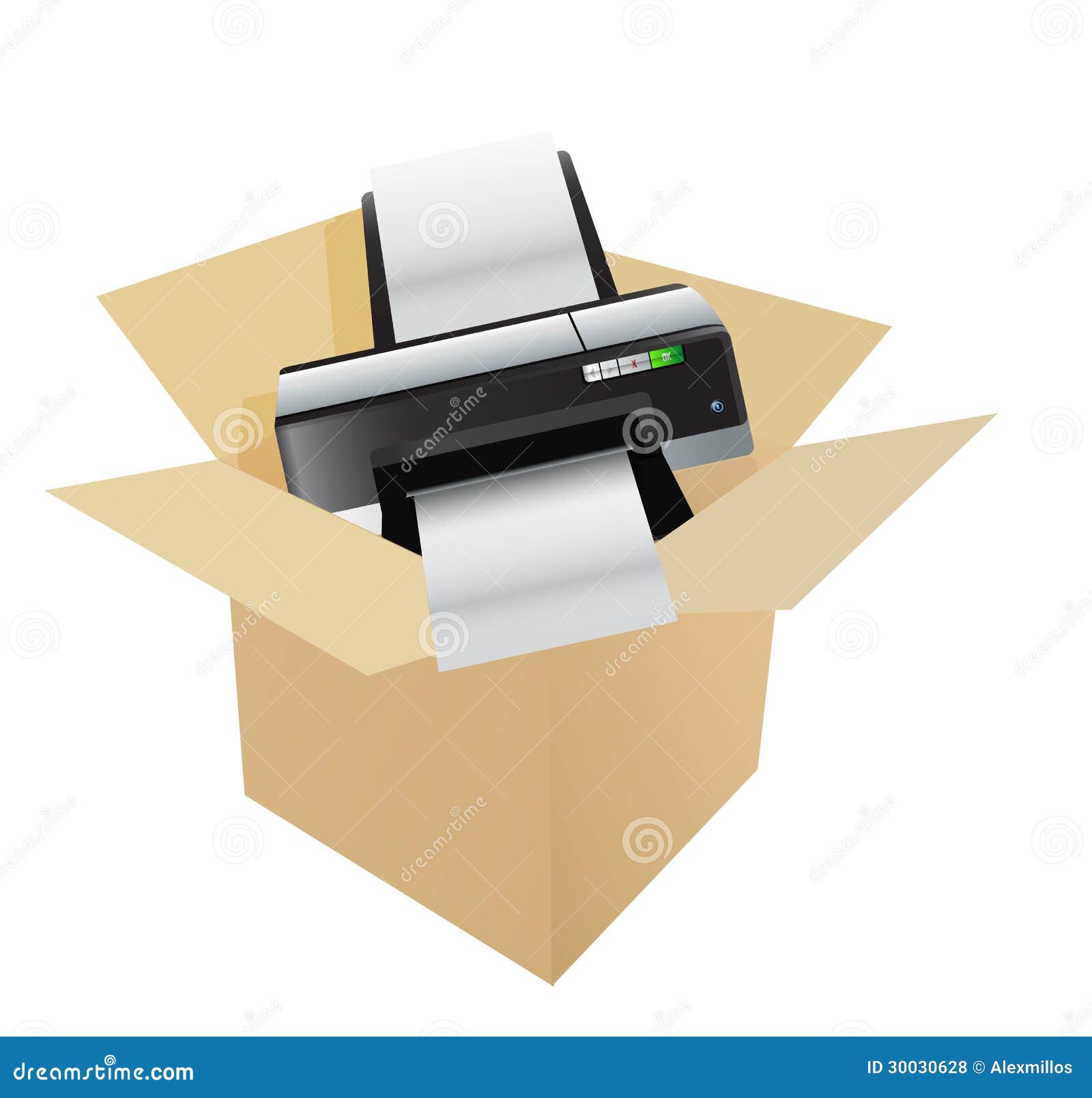 Printer inside a box stock illustration. Illustration of copying - 30030628