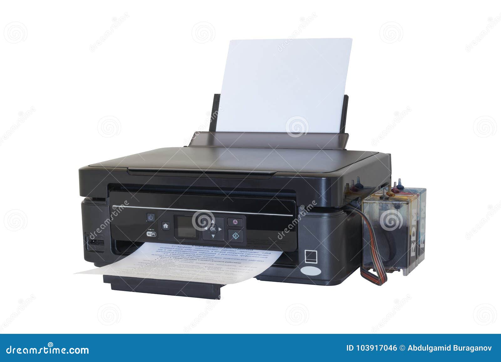 Printer Isolated on White Background Stock Photo - Image of ...