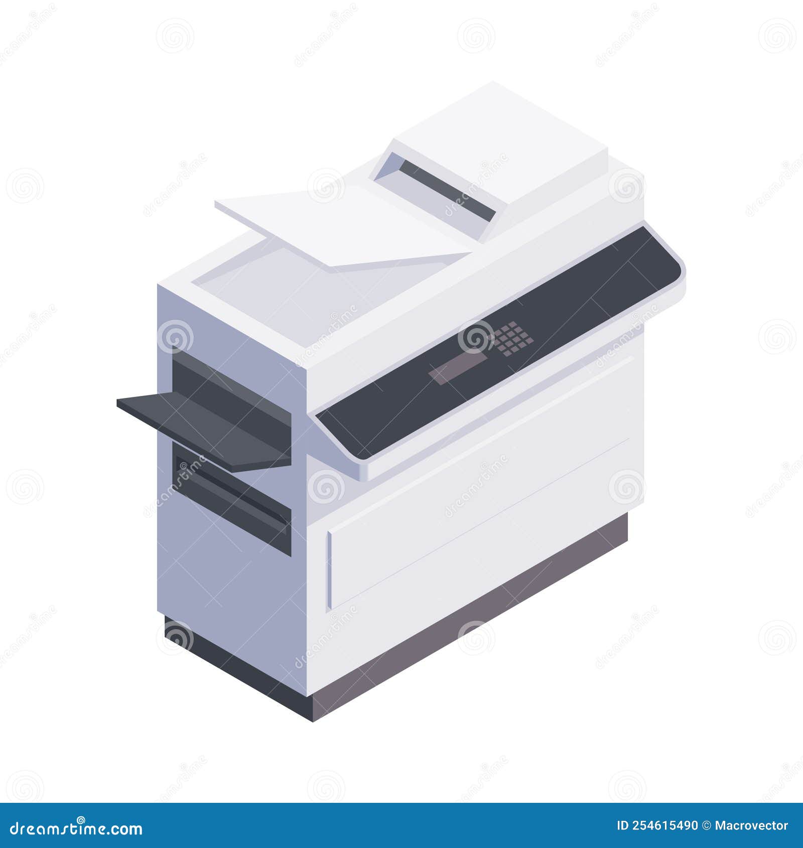 Printer Isometric Illustration Stock Illustration - Illustration of signal, symbol: 254615490