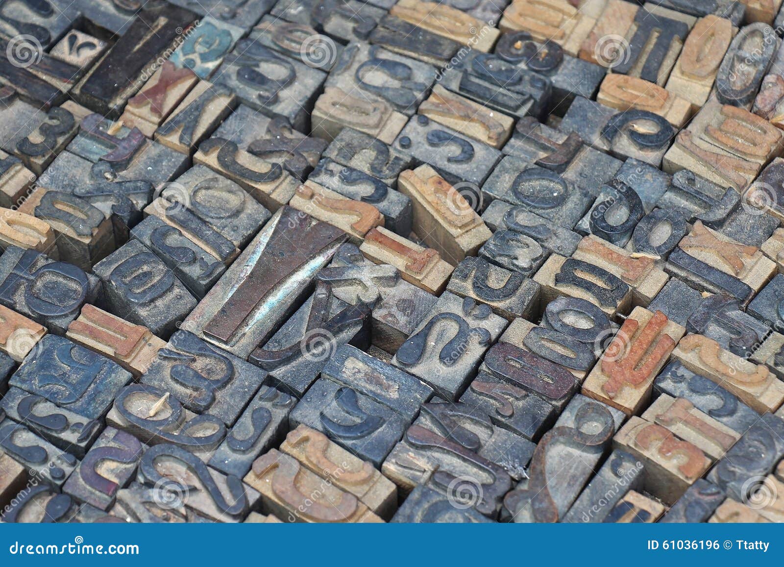 Printer letters stock photo. Image of textured, typesetting - 61036196