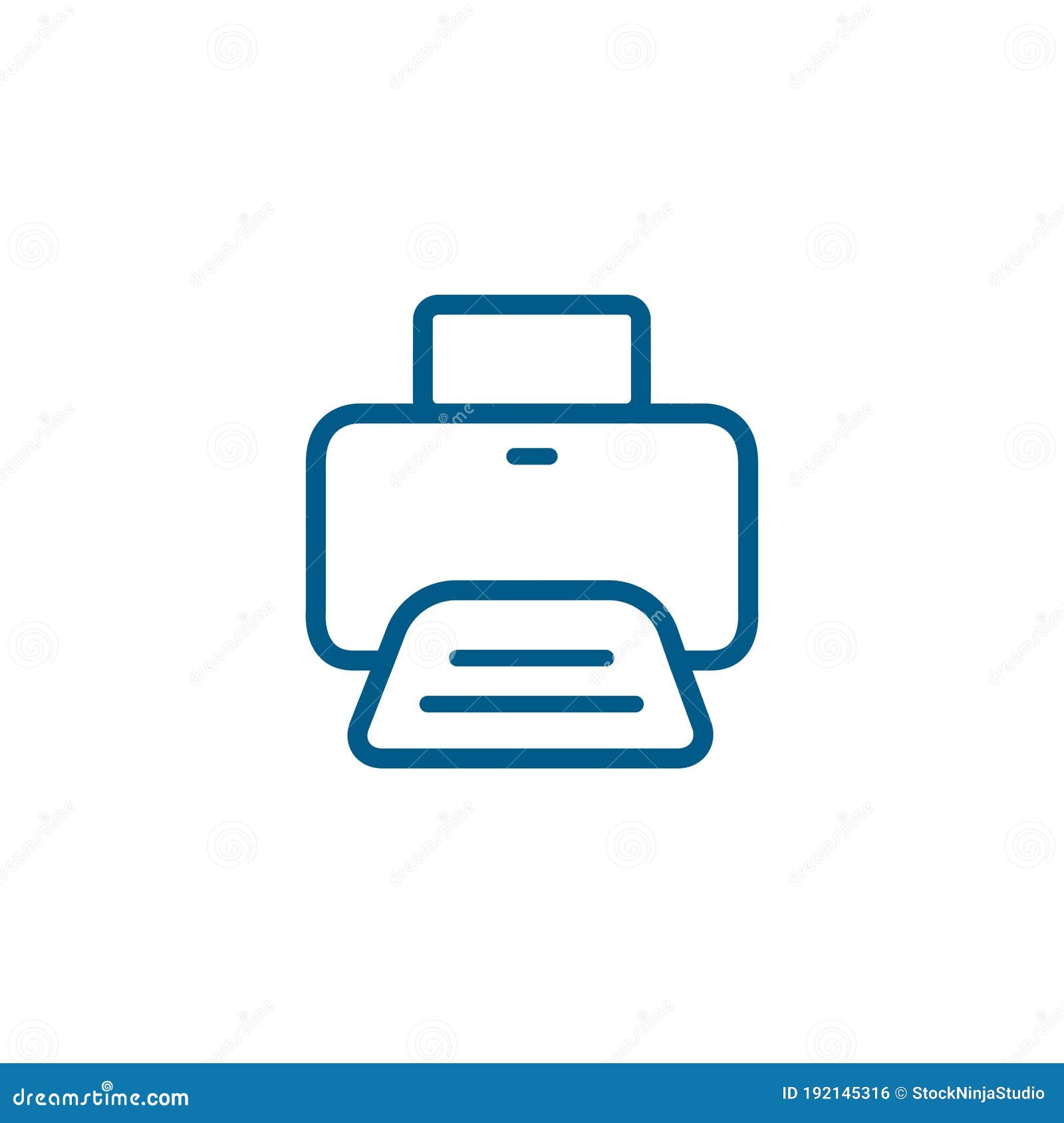 Printer Line Blue Icon on White Background. Blue Flat Style Vector ...
