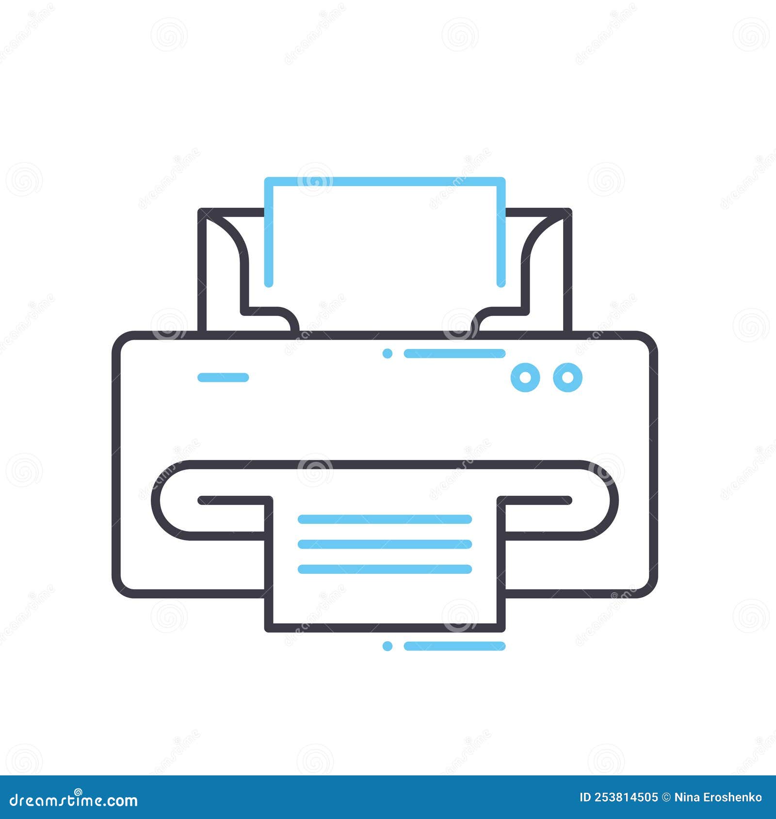 Printer Line Icon, Outline Symbol, Vector Illustration, Concept Sign ...