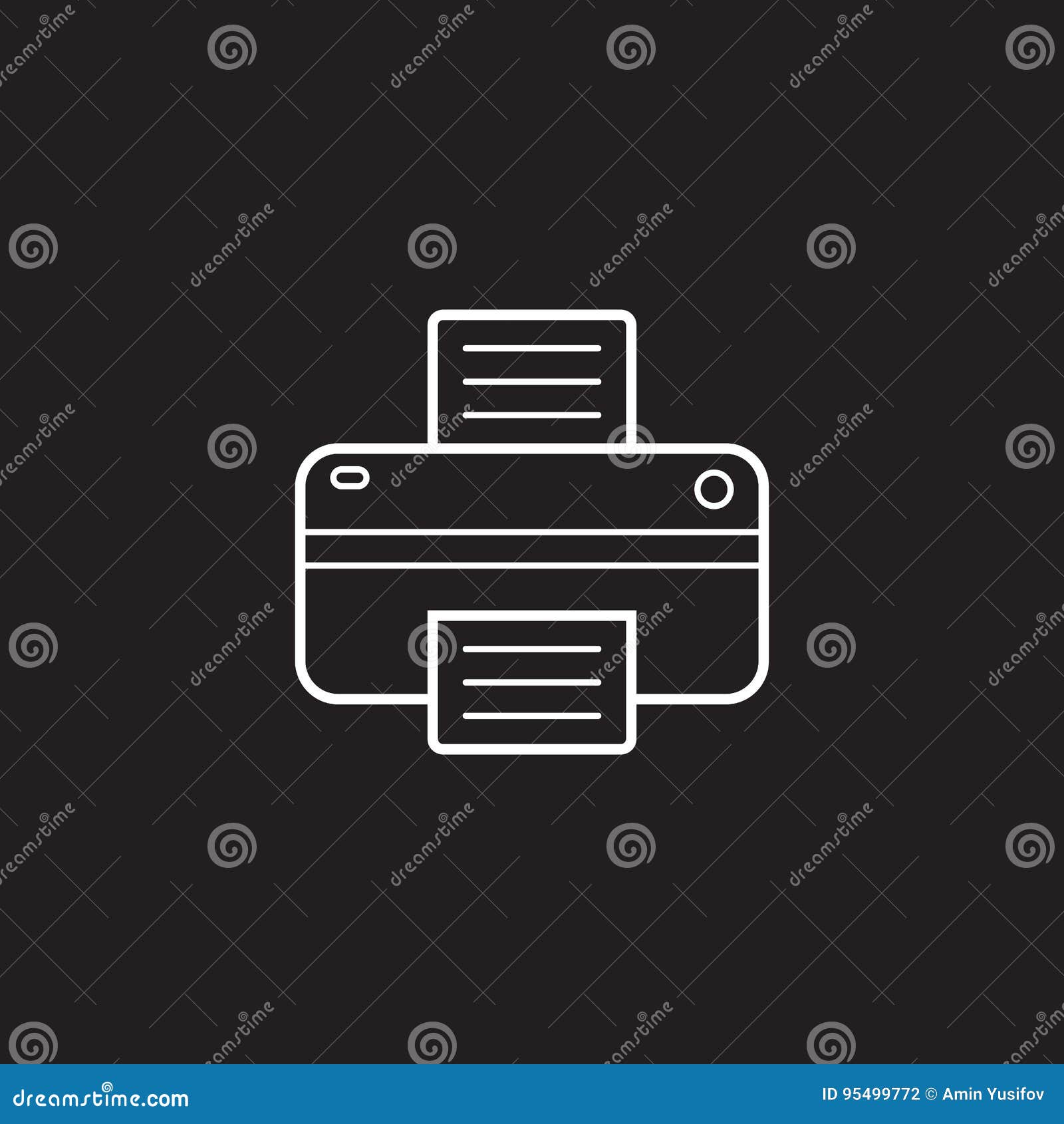 Printer Line Icon, Outline Vector Logo Stock Vector - Illustration of ...