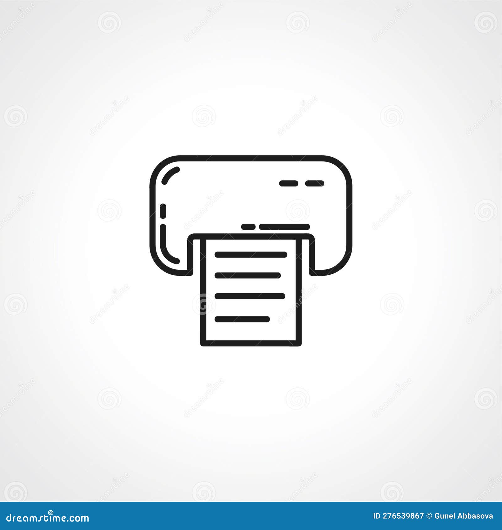 Printer One Line Drawing. Vector Electronic Object Isolated On White ...