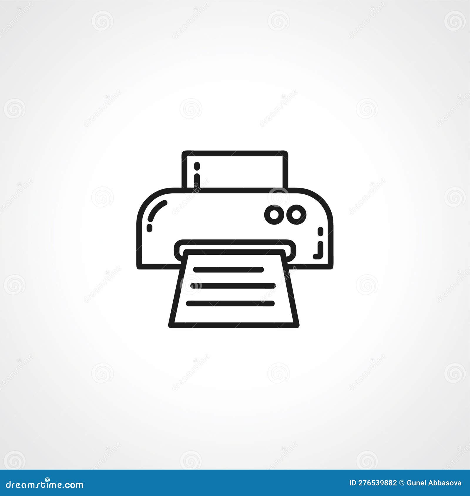 Printer One Line Drawing. Vector Electronic Object Isolated On White ...