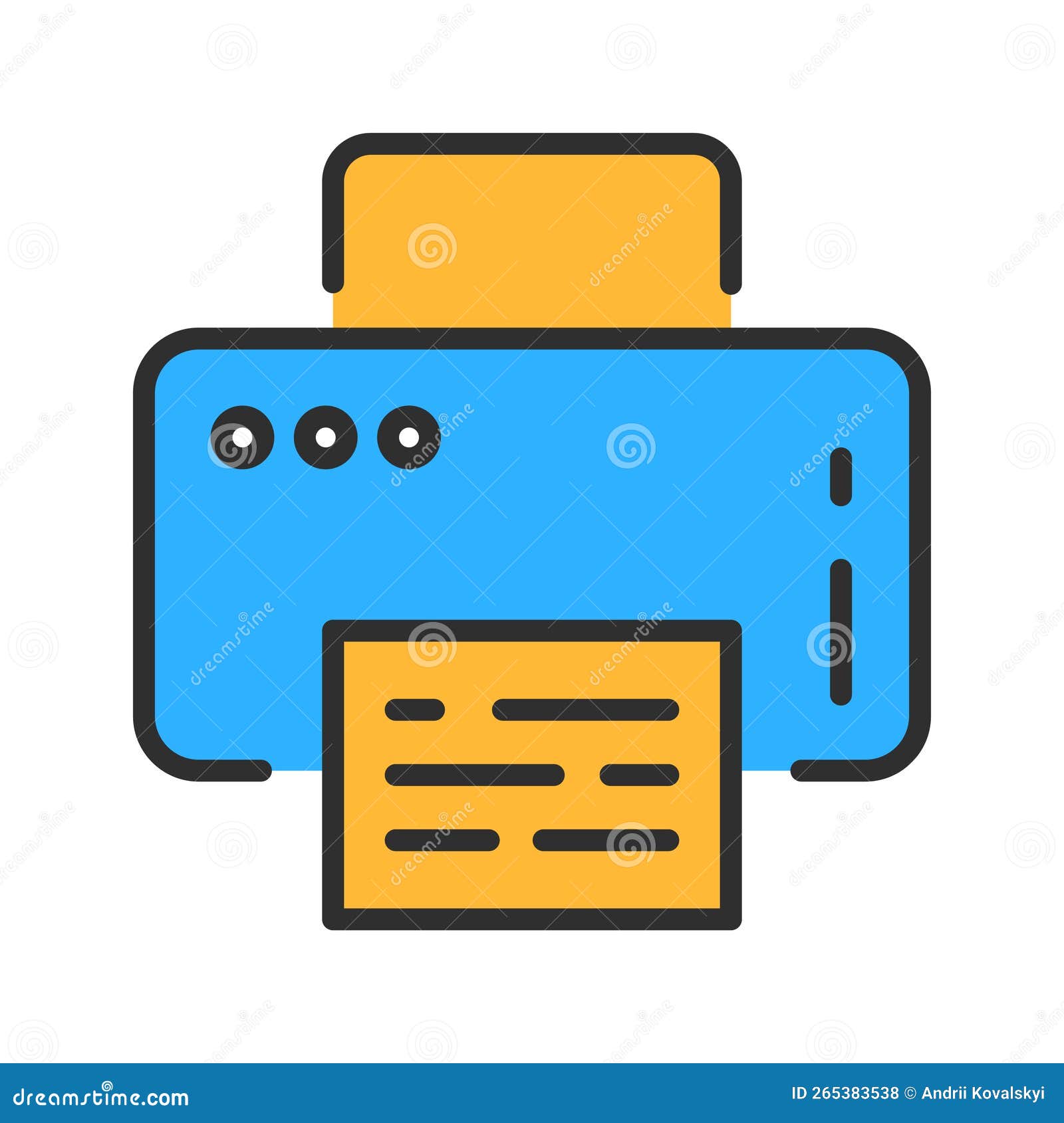 Printer Line Icon. Technology Symbol Stock Illustration - Illustration ...
