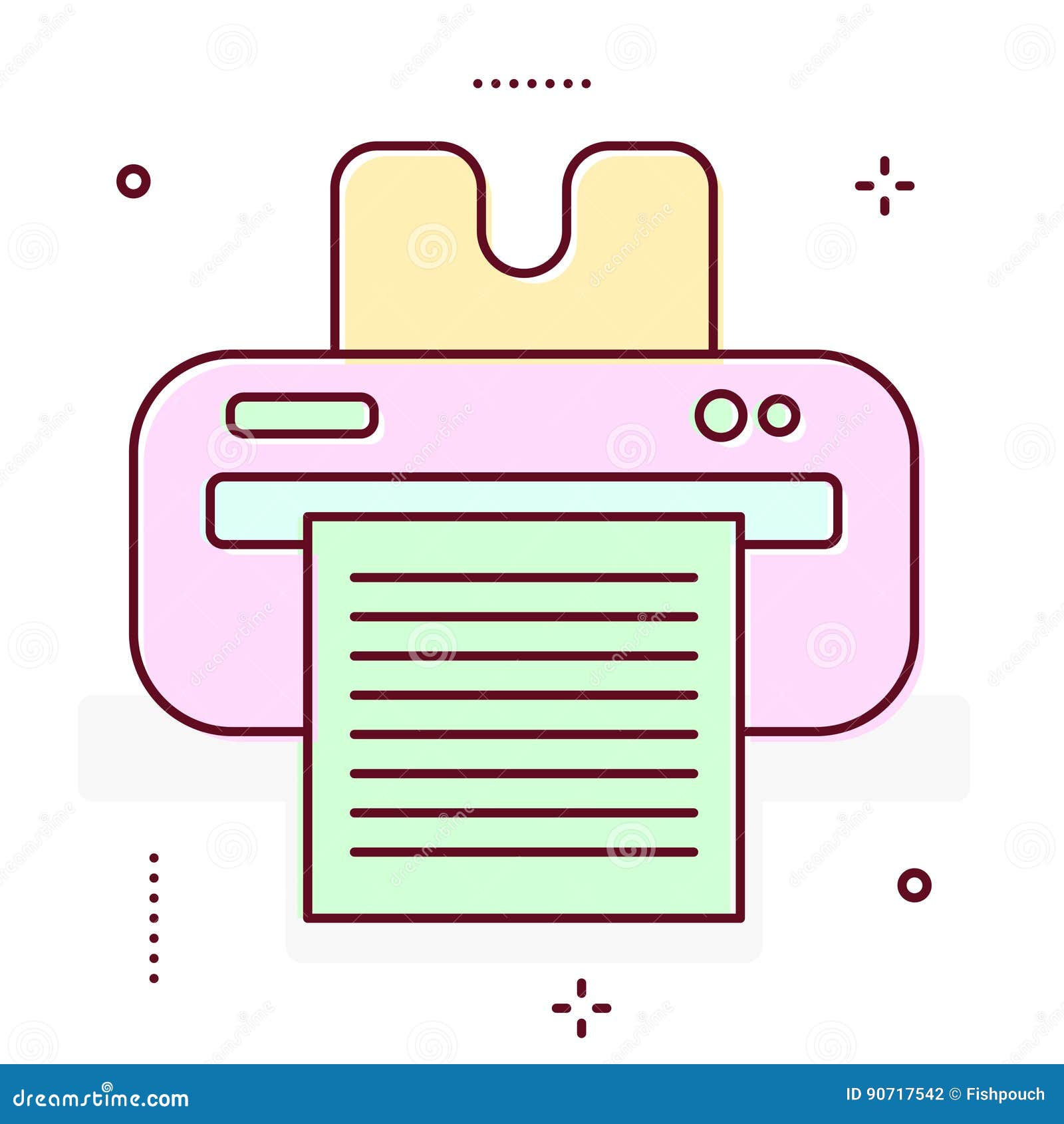 Printer line icon. stock vector. Illustration of print - 90717542
