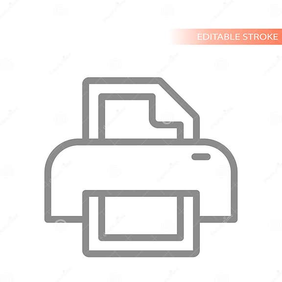 Printer line vector icon stock illustration. Illustration of sign ...