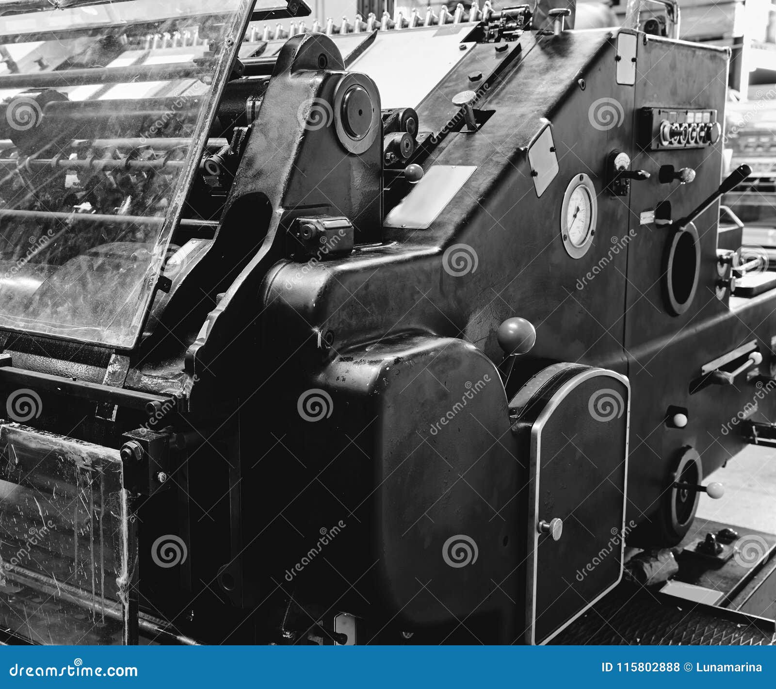 Printer Lithography Cylinder Machine Printing Stock Photo - Image of ...