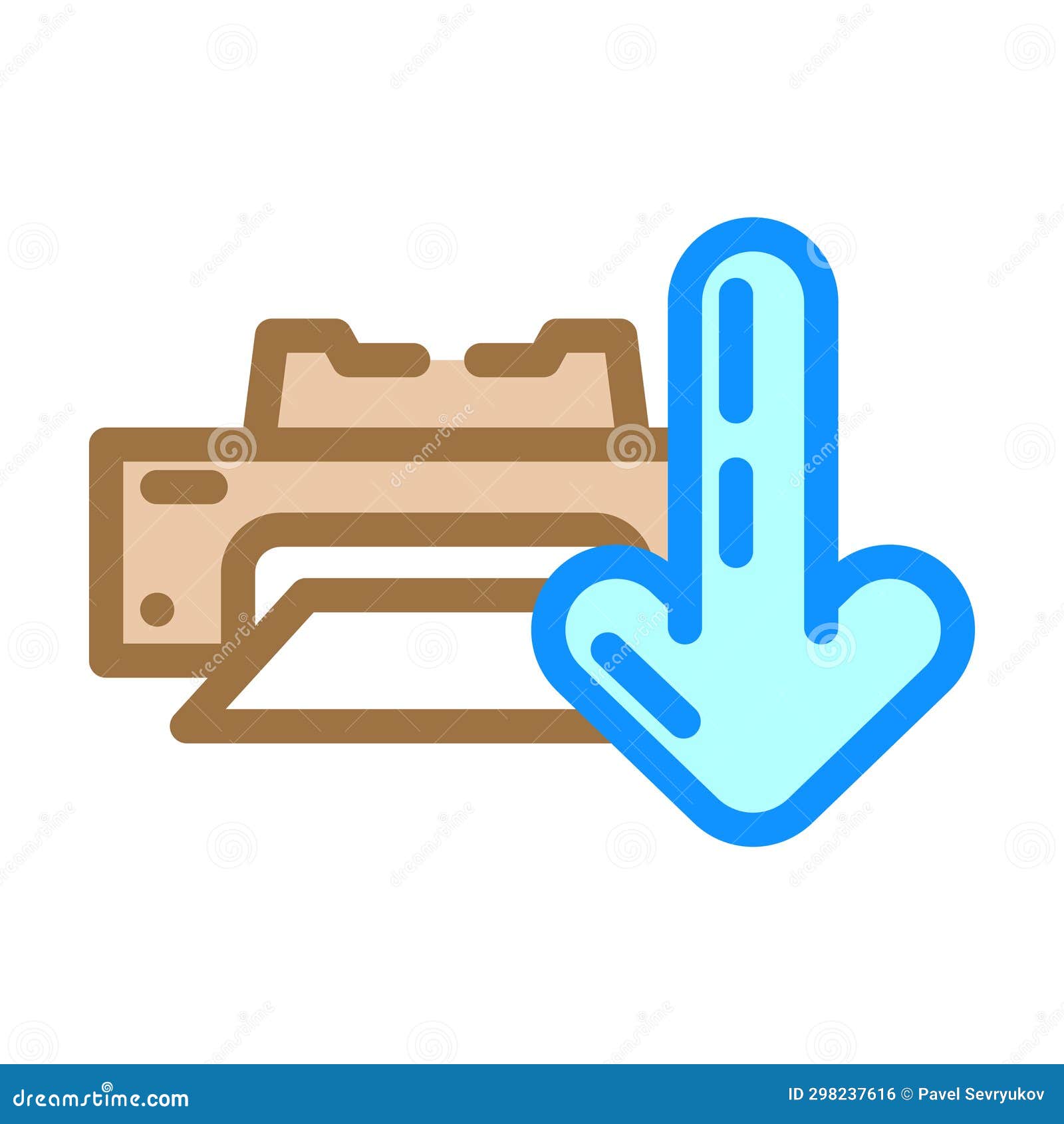 Printer Loading Document Color Icon Vector Illustration Stock Vector ...
