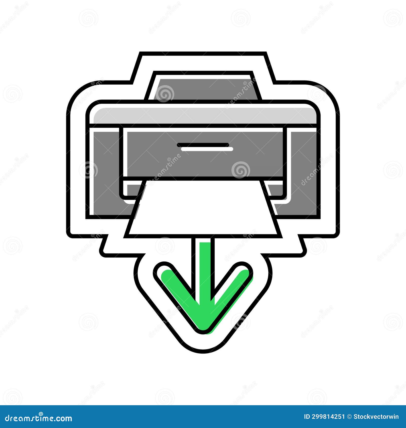 Printer Loading Document Color Icon Vector Illustration Stock ...