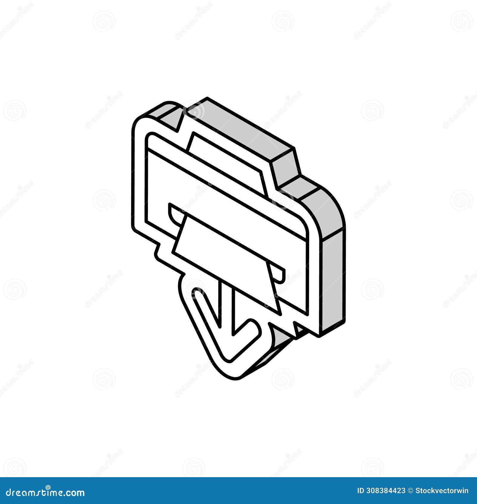 Printer Loading Document Isometric Icon Vector Illustration Stock ...