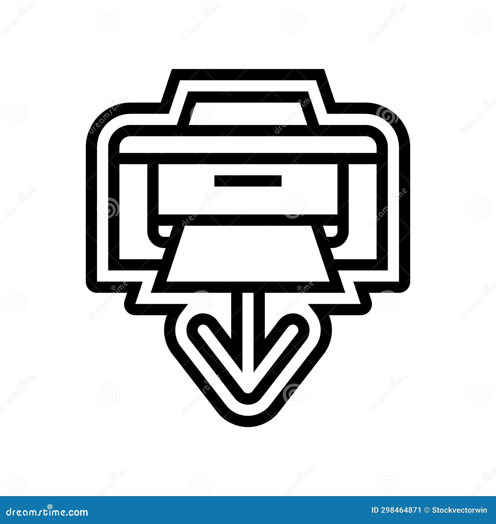 Printer Loading Document Line Icon Vector Illustration Stock Vector ...