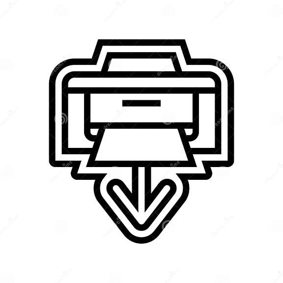 Printer Loading Document Line Icon Vector Illustration Stock Vector ...